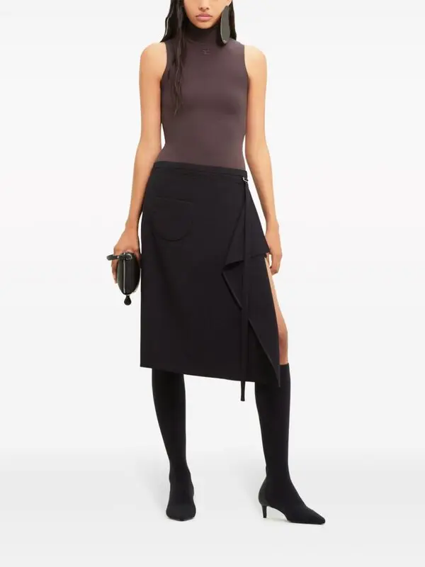 COURREGES Tailored Folded Midi Skirt