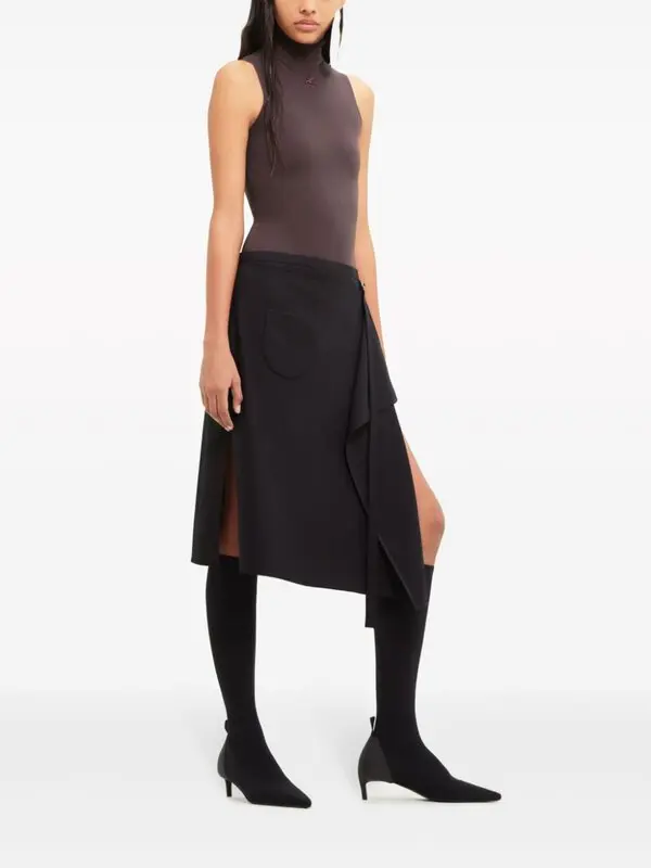 COURREGES Tailored Folded Midi Skirt