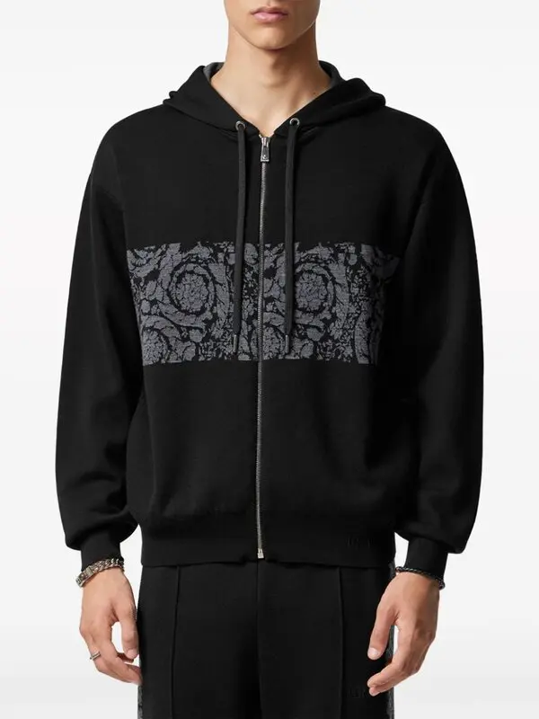 Versace Barocco-jacquard Zip-up Hoodie