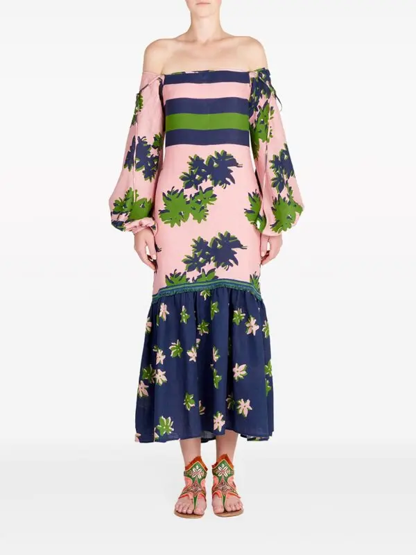 Silvia Tcherassi Oristano Off-shoulder Dress