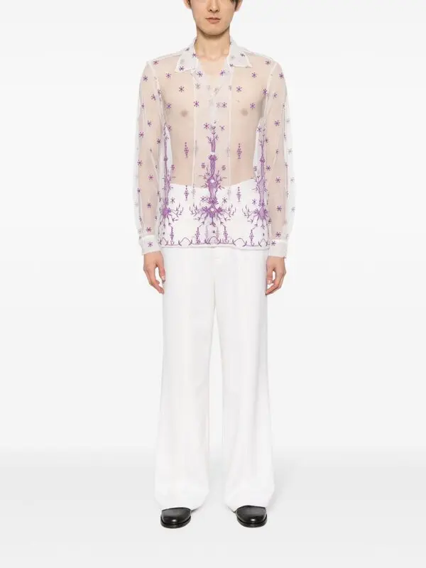 BODE Embroidered Long-sleeve Shirt