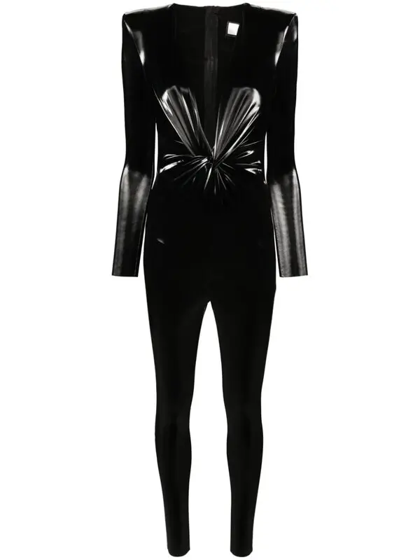 NISSA V-neck High-shine Jumpsuit - Black