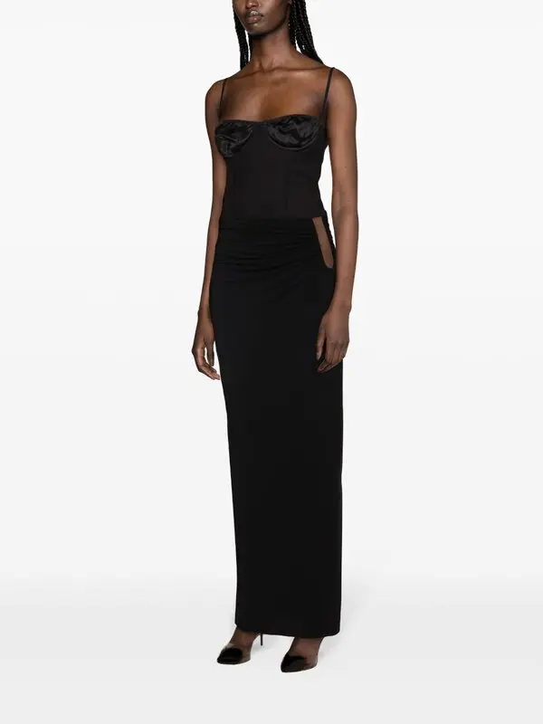 Magda Butrym Plunge-detail Maxi Skirt - Black