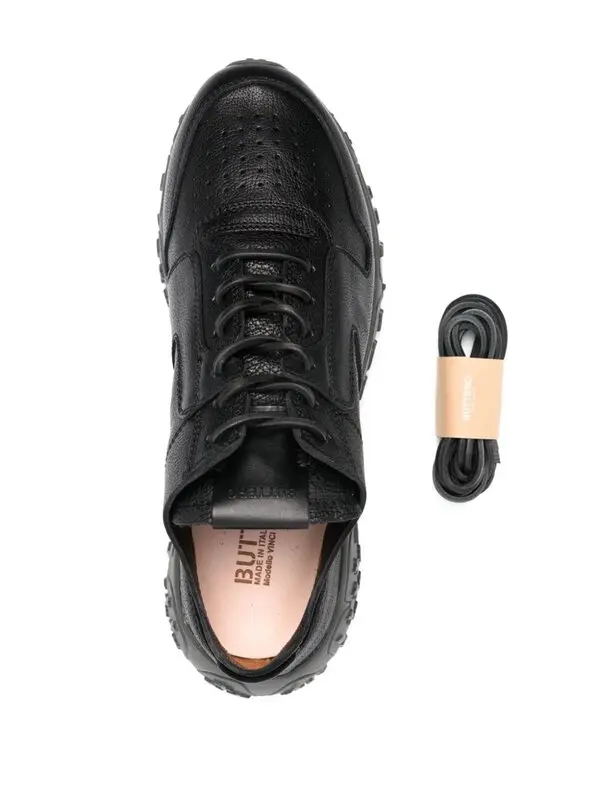 BUTTERO® Vinci Leather Sneakers - Black