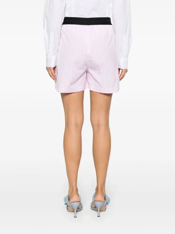 MSGM Rhinestone-embellished Striped Shorts