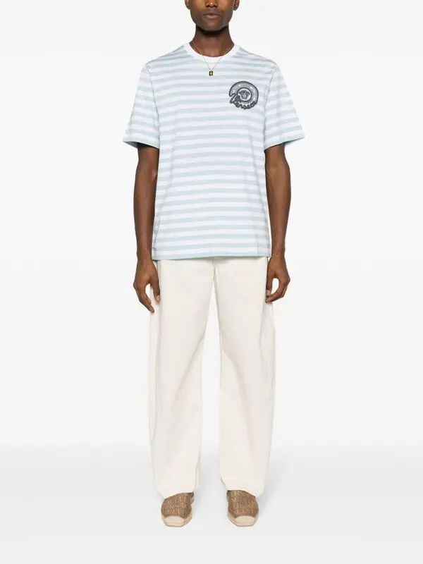 Versace Nautical Stripe Cotton T-shirt - Blue