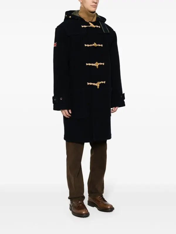 Ralph Lauren Hooded Wool Duffle Coat In Blue - 48% Off | Editorialist