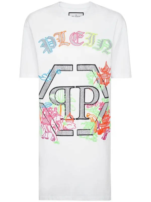 Philipp Plein Logo-embellished T-shirt Dress
