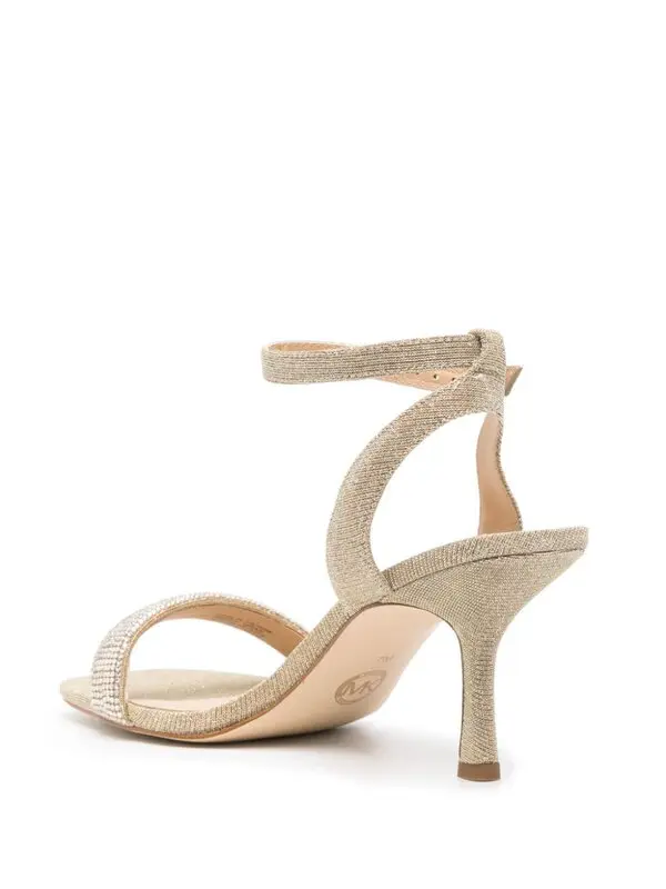 Michael Kors Carrie 75mm Rhinestoned Leather Sandals