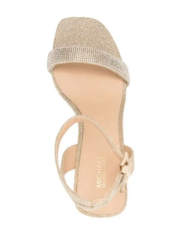 Michael Kors Carrie 75mm Rhinestoned Leather Sandals