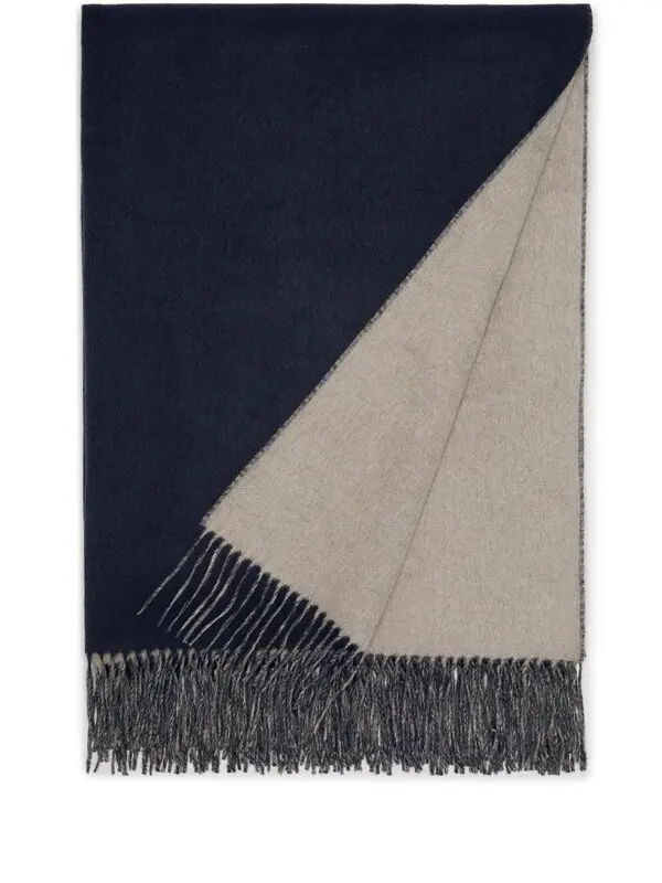 Brunello Cucinelli Fringed Silk Throw - Blue