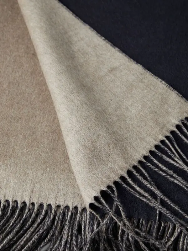 Brunello Cucinelli Fringed Silk Throw - Blue
