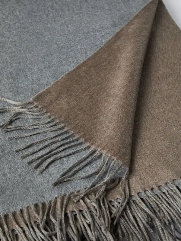 Brunello Cucinelli Fringed Silk Blanket - Brown