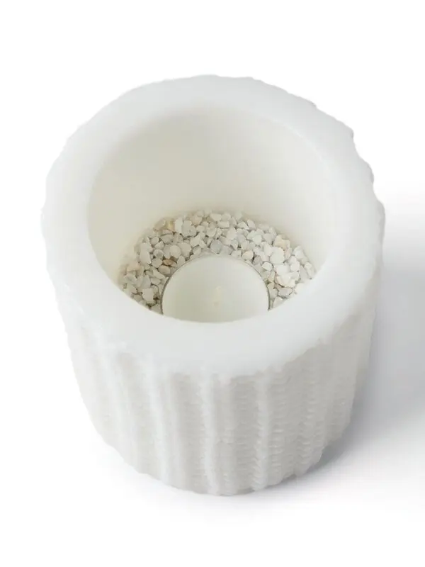 Brunello Cucinelli Small Knit-effect Wax Lantern - White