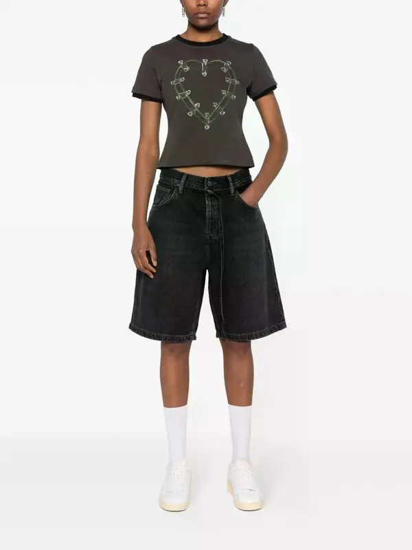Acne Studios Wide-leg Denim Shorts - Black