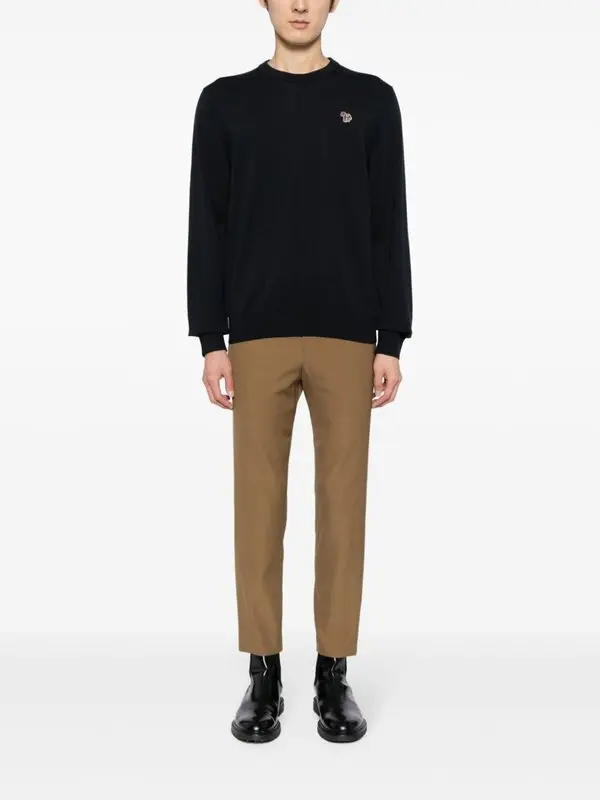 Paul Smith Zebra Appliqué Crew Neck Sweater - Blue