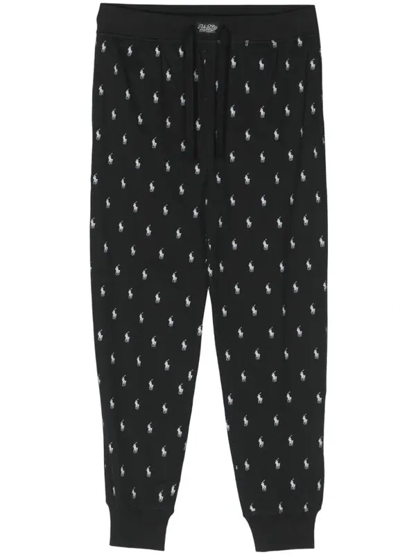 Polo Ralph Lauren Polo Pony Print Cotton Joggers - Black