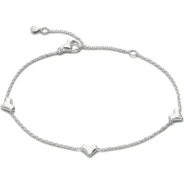 Monica Vinader Heart Station Chain Bracelet - Sterling Silver