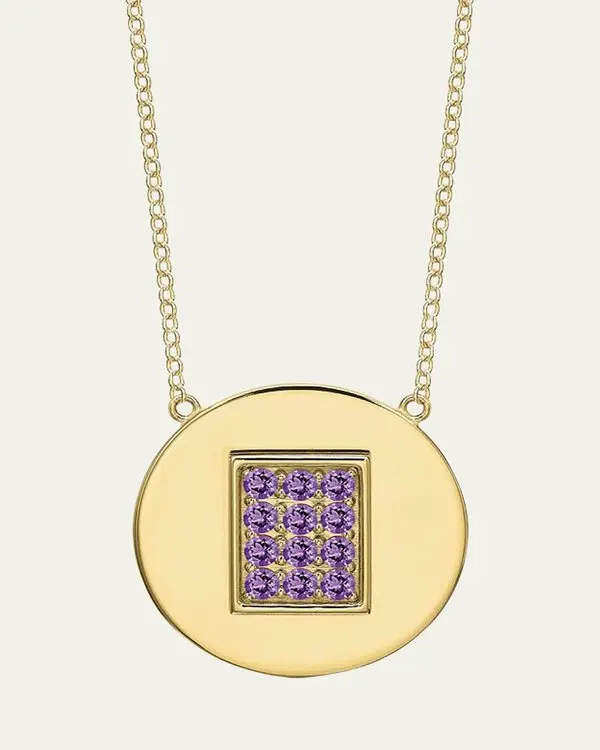 TRACEE NICHOLS 14k Yellow Gold Token Necklace - Amethyst