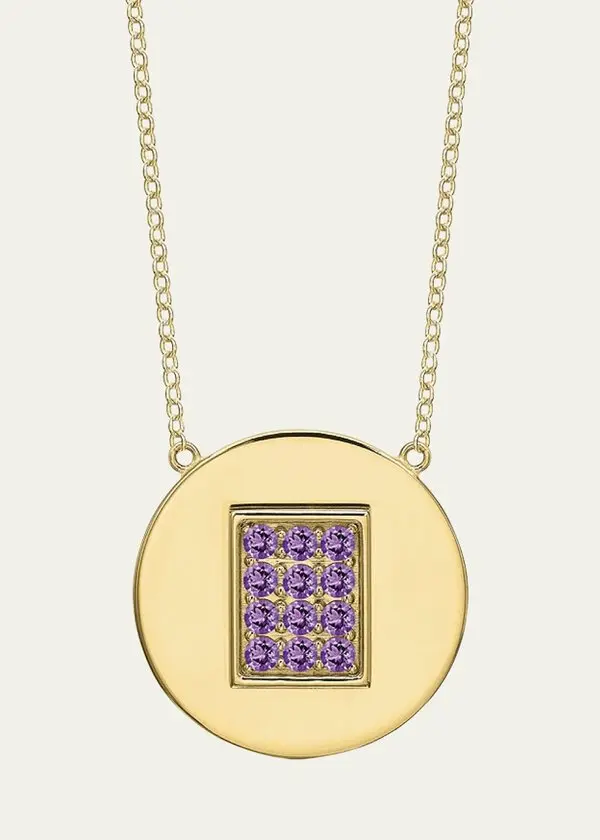 TRACEE NICHOLS 14k Yellow Gold Token Necklace - Amethyst