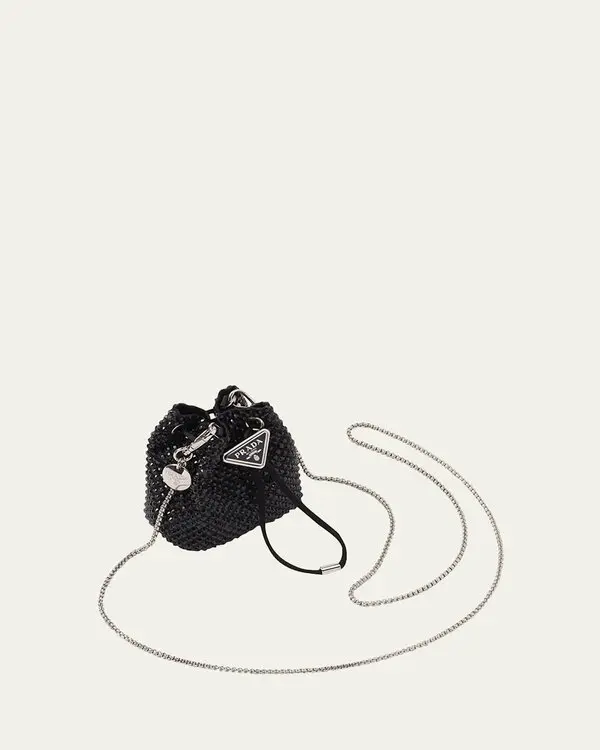 Prada Mini Crystal Bucket Bag F0002 Nero Editorialist - Main Image