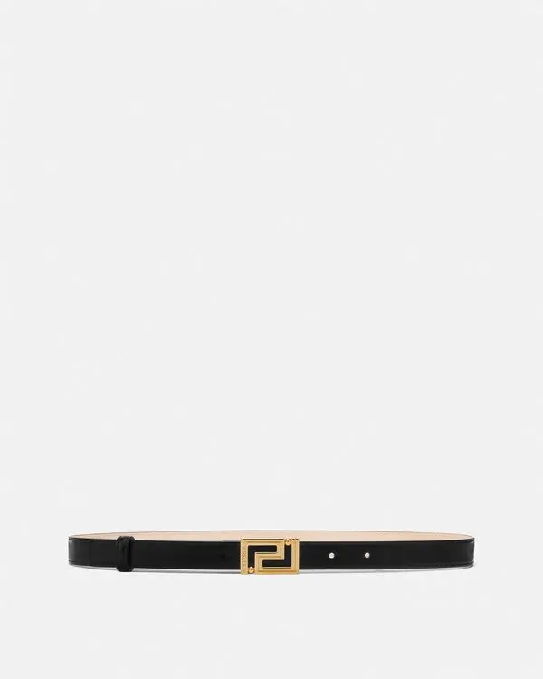 Versace Greca Goddess Leather Belt 2 Cm - Black+gold