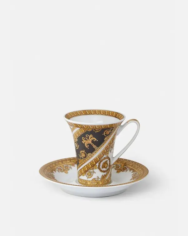 Versace I ♡ Baroque Black Espresso Cup & Saucer