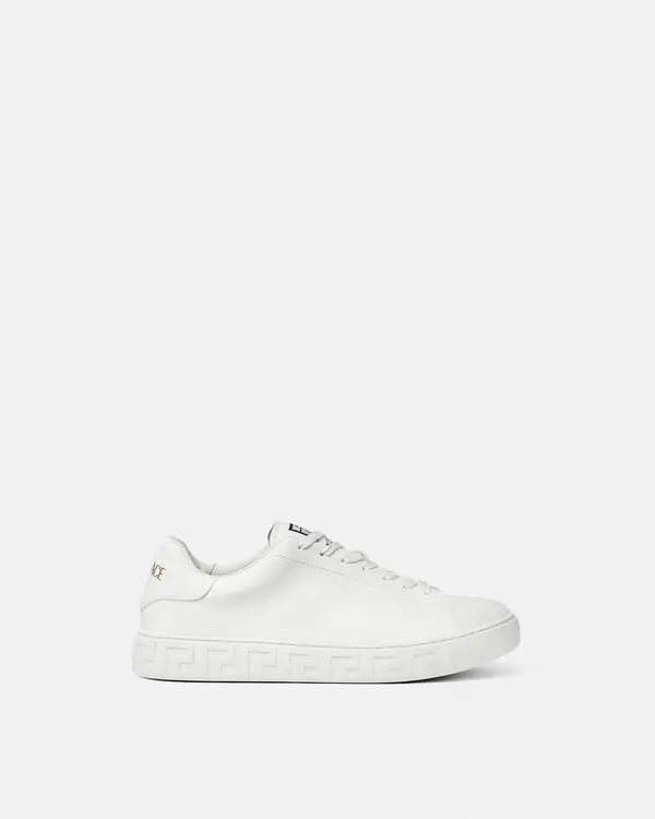 Versace Greca Pattern Low-top Sneakers - White