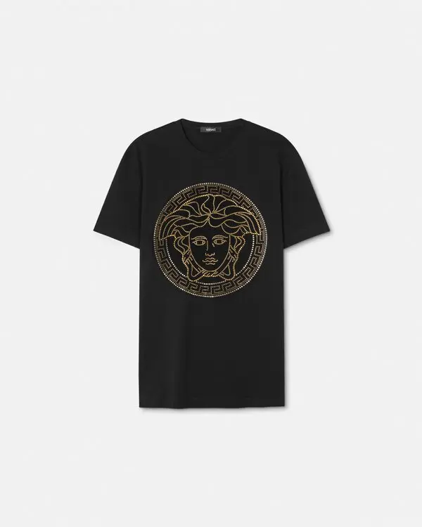 Versace Embellished Cotton-jersey T-shirt