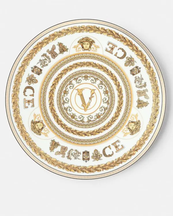 Versace Virtus Gala White Charger Plate 33 Cm - Print