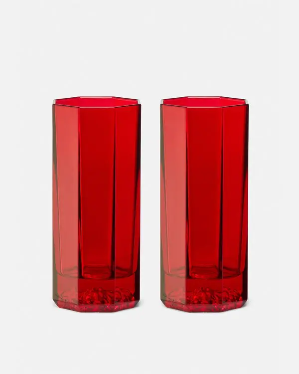 Versace Medusa Lumière Set 2 Longdrink Glasses - Red