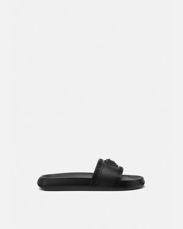 Versace Palazzo Rubber Sliders - Black