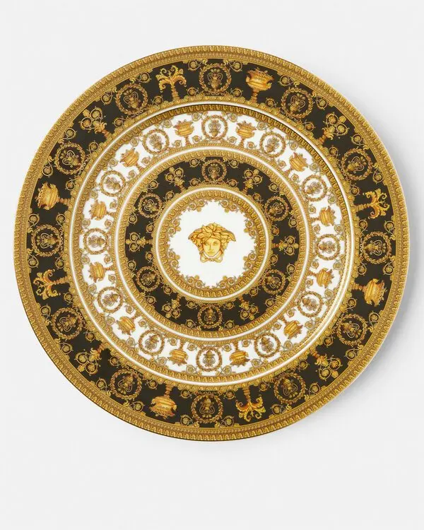Versace I ♡ Baroque Black Charger Plate 33 Cm - Print
