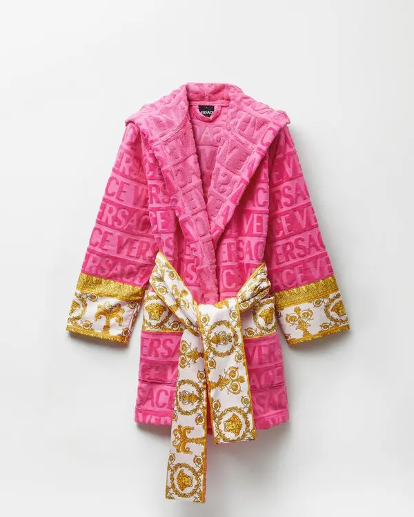 Versace I ♡ Baroque Short Bathrobe - Pink
