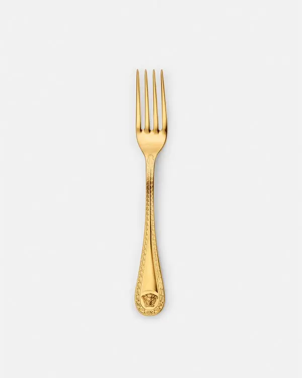 Versace Medusa Cutlery Dessert Fork - Gold