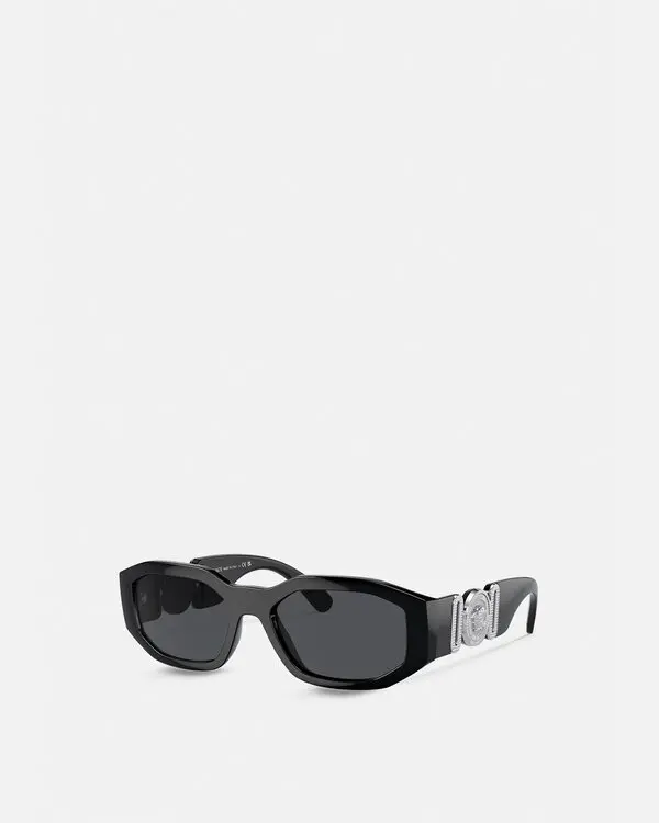Versace Medusa Biggie Rectangle Sunglasses - Black