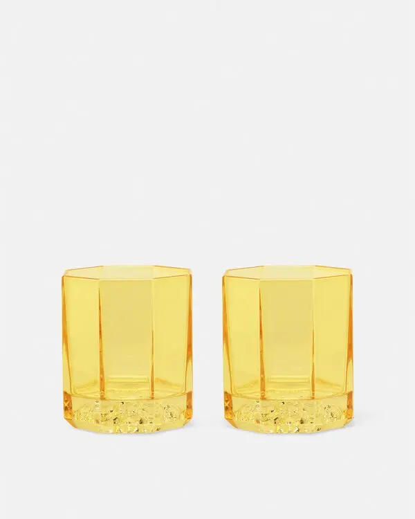 Versace Medusa Lumière Rhapsody Set 2 Whiskey Glasses - Yellow