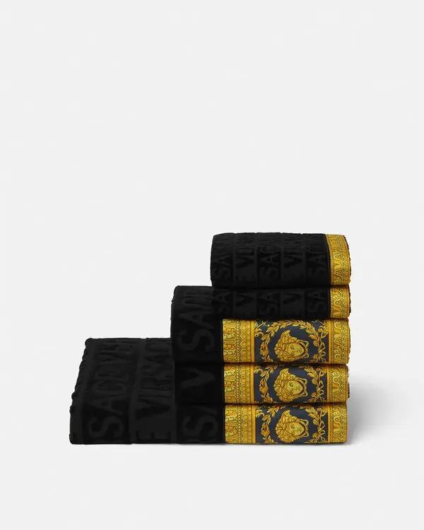 Versace I ♡ Baroque Towel 5-set - Black