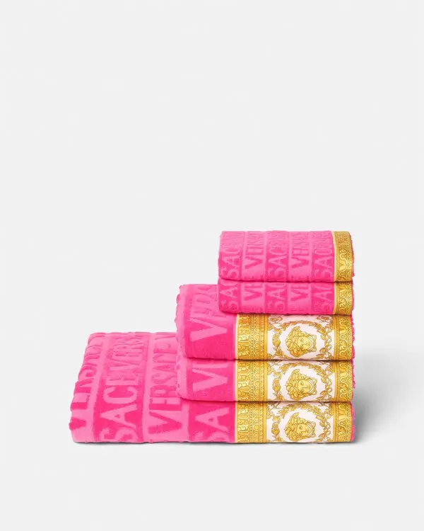 Versace I ♡ Baroque Towel 5-set - Pink