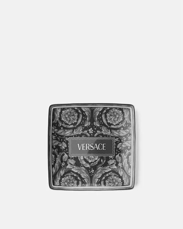 Versace Barocco Haze Small Square Plate 12 Cm - Black