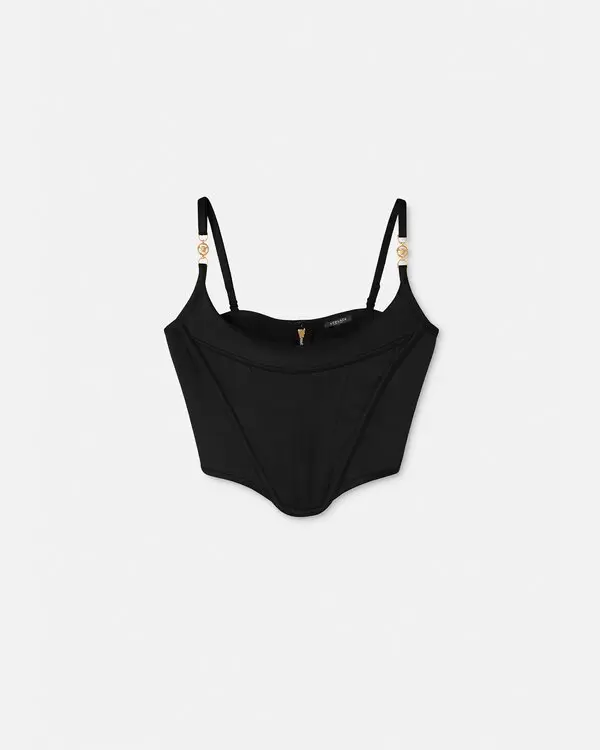 Versace Medusa '95 Satin Corset Top - Black