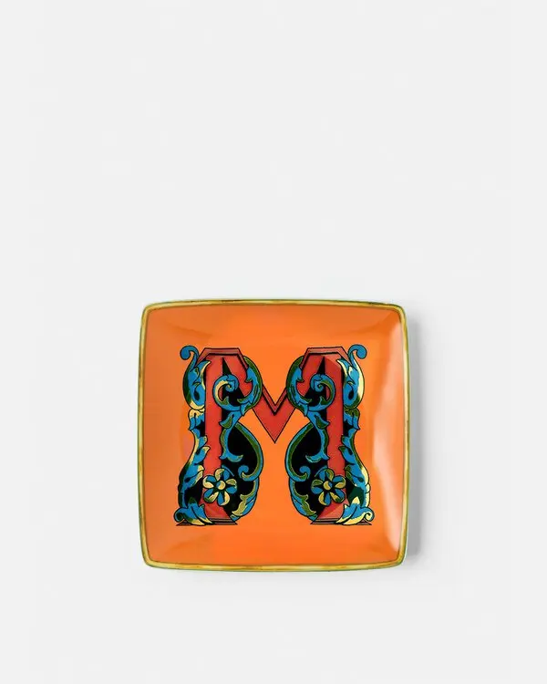 Versace Alphabet M Small Square Plate 12 Cm - Print