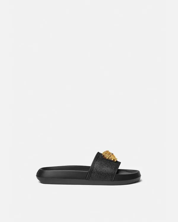 Versace Palazzo Rubber Sliders - Black