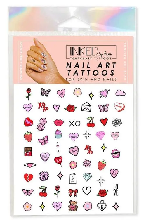 INKED BY DANI Valentine's Nail Art Temporary Tattoos - Multi