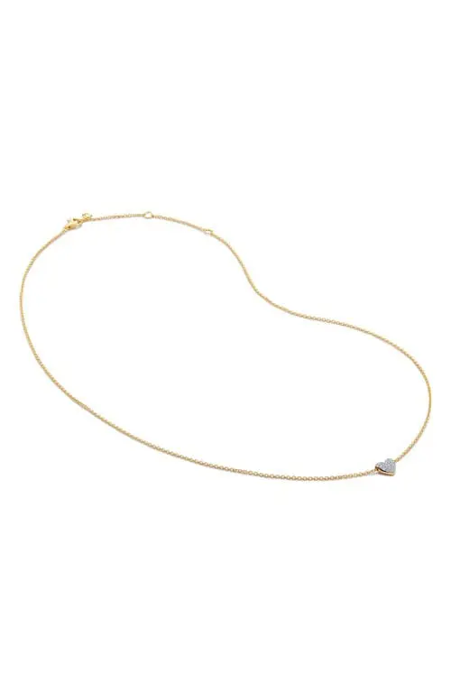 Monica Vinader Lab-created Diamond Heart Charm Necklace - 18k Gold Vermeil