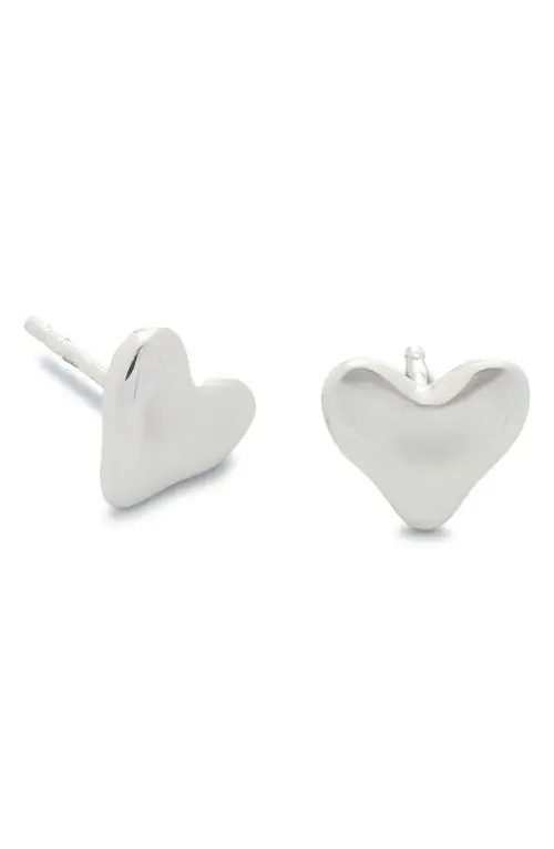 Monica Vinader Heart Stud Earrings - Sterling Silver