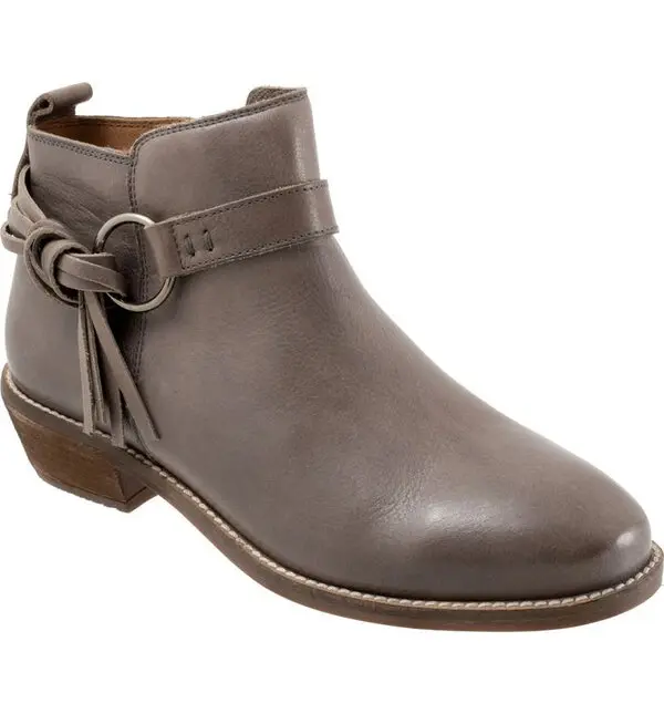 Softwalk Reade Leather Bootie - Dark Grey