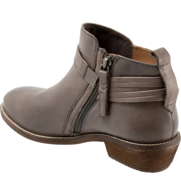 Softwalk Reade Leather Bootie - Dark Grey