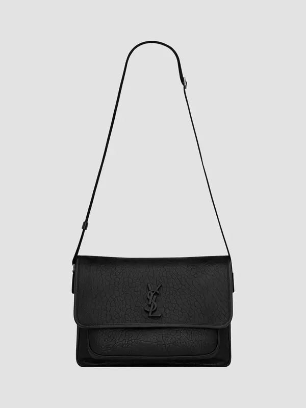 Saint Laurent Niki Messenger Bag In Grained Leather - Black
