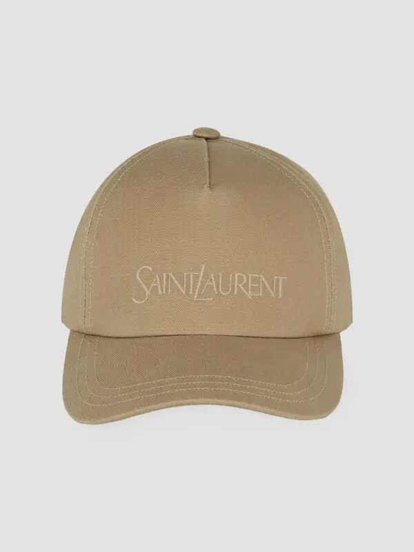 Saint Laurent Cap In Gabardine - Beige